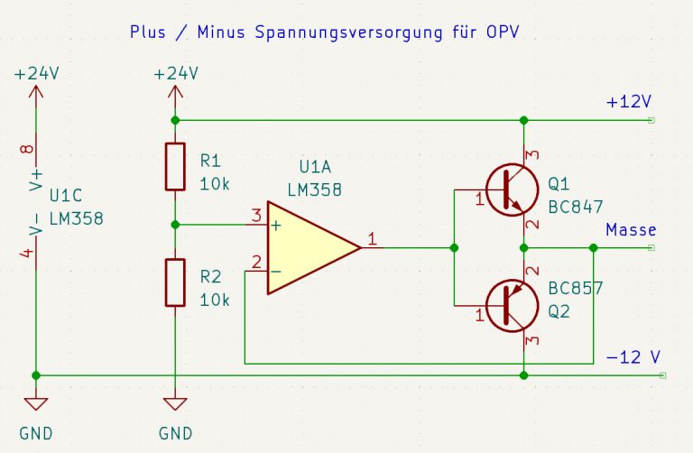 Der OPV Trick: virtuelle Masse. Eine symetrische Spannungsversorgung mit einem einfachen ...